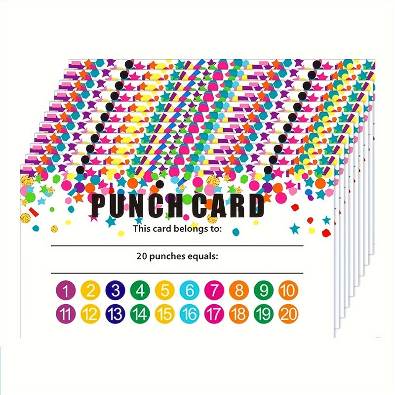 50 Pcs Reward Punch Card Encouraging good behavior and setting goal 50 ...