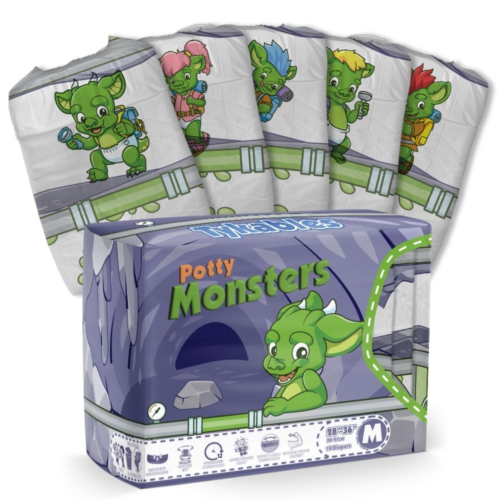 ABDL Potty Monsters Diapers RAMDOM | Shopee Philippines