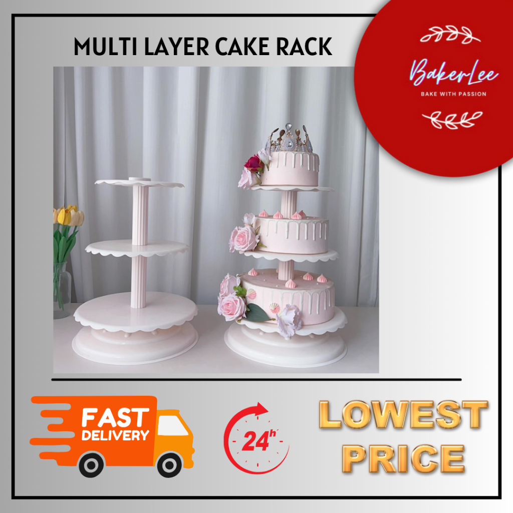 THREE TIER SHELF MULTI LAYER CAKE RACK CREATIVE BIRTHDAY CAKE WEDDING ...