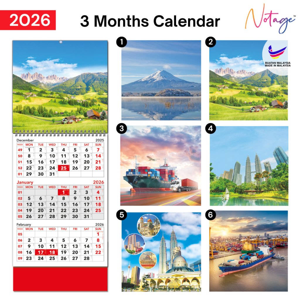 3 Months Wall Calendar 2026 Hand Tear Calendar large calendar 12 sheets ...