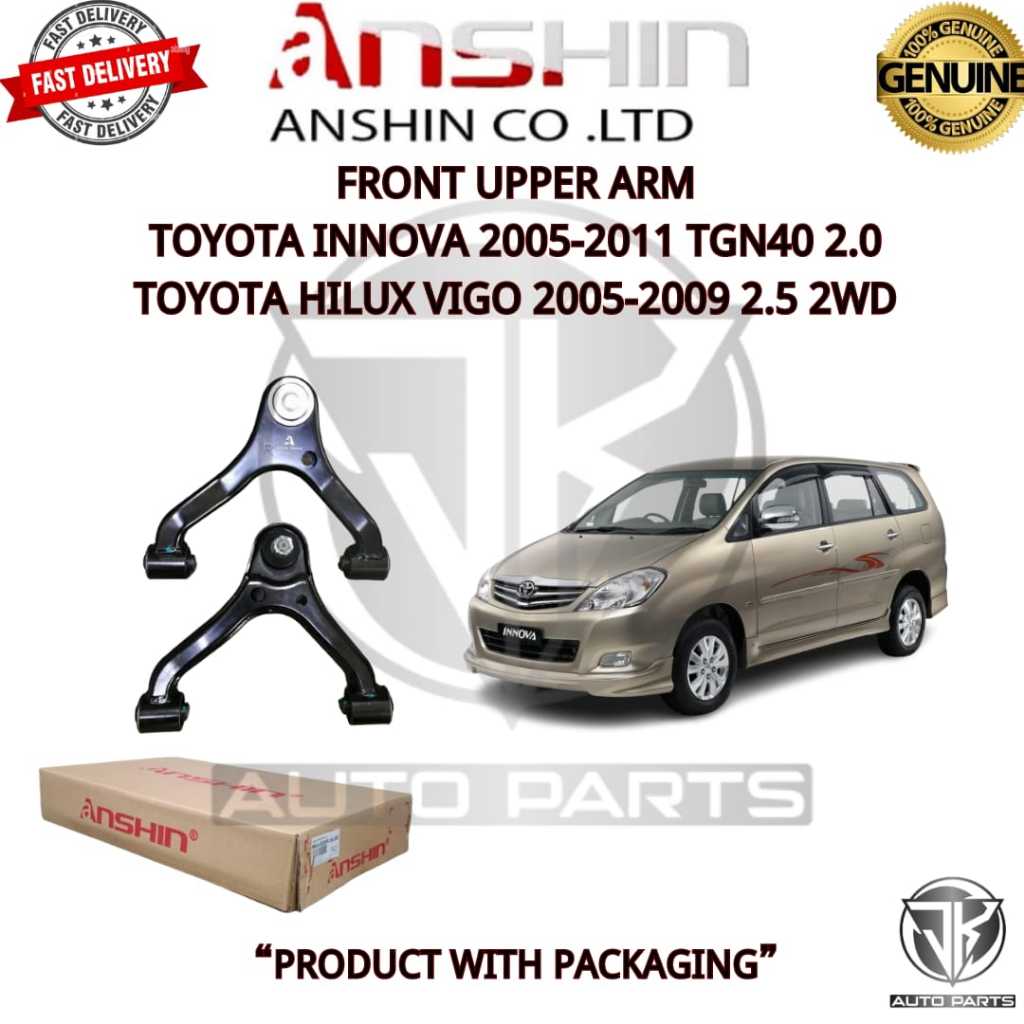 ANSHIN JAPAN FRONT UPPER ARM TOYOTA INNOVA TGN40 2.0,HILUX VIGO KUN25 2 ...