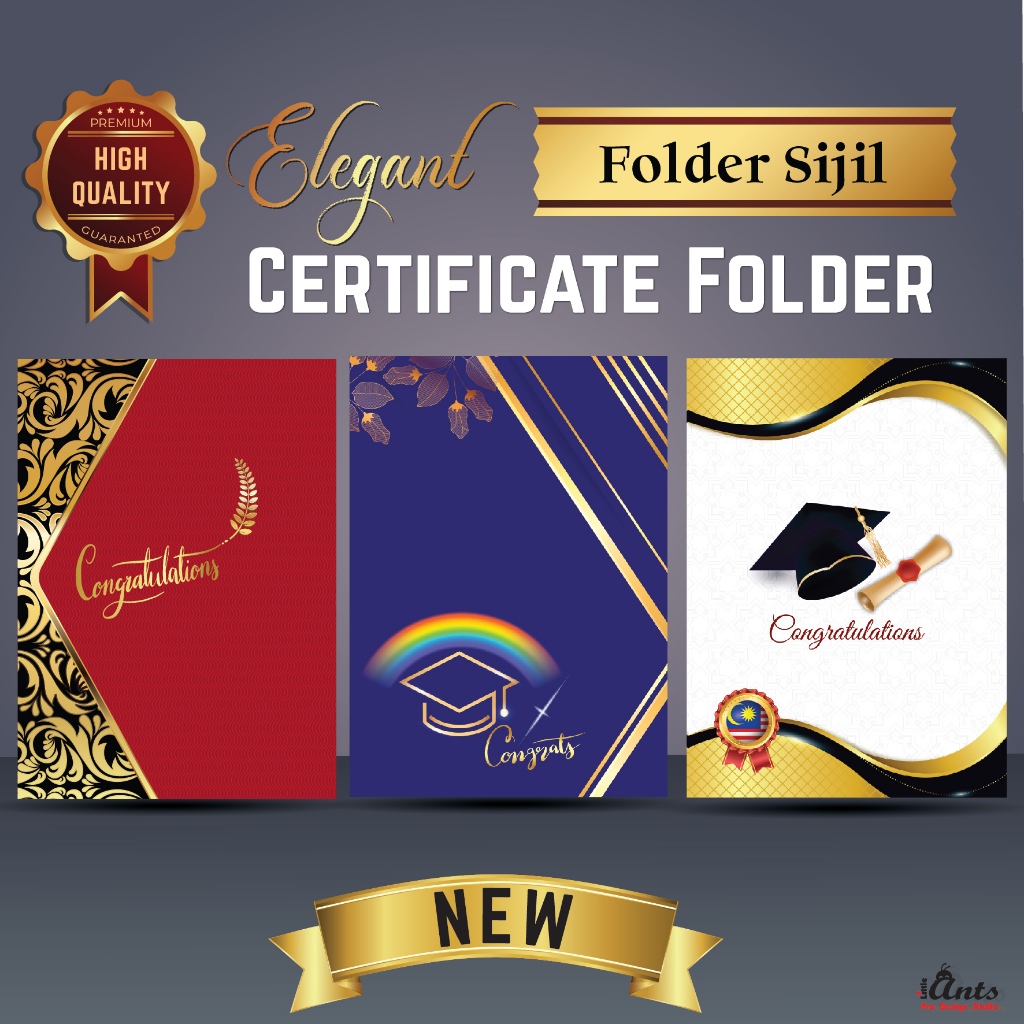 [NEW] A4 Elegant Folder Sijil Glossy Certificate Document Soft Cover ...