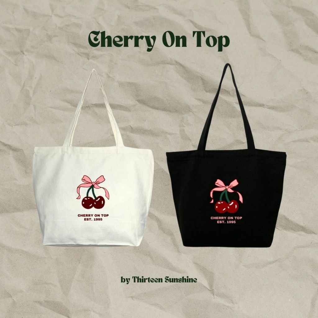 SEVENTEEN Scoups Inspired Cherry Canvas Tote Bag with Zip | Shopee Philippines