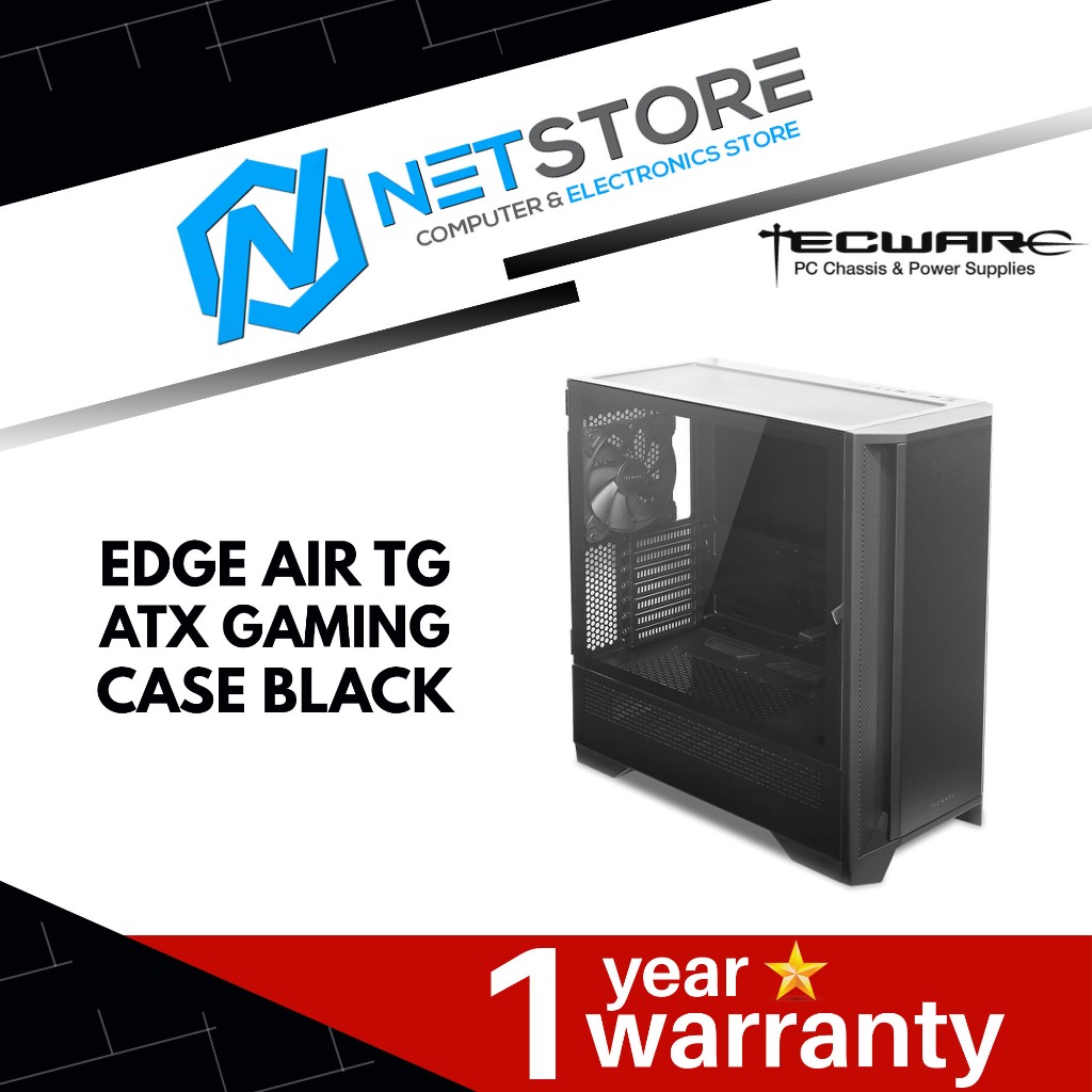 TECWARE EDGE AIR TG ATX GAMING CASE BLACK - TWCA-EDAIR-BK | Shopee ...