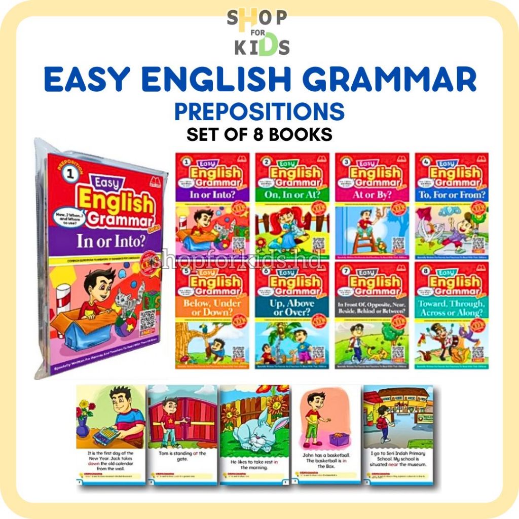 EASY ENGLISH GRAMMAR SERIES - PREPOSITIONS 8 BOOKS Buku Membaca Kanak ...