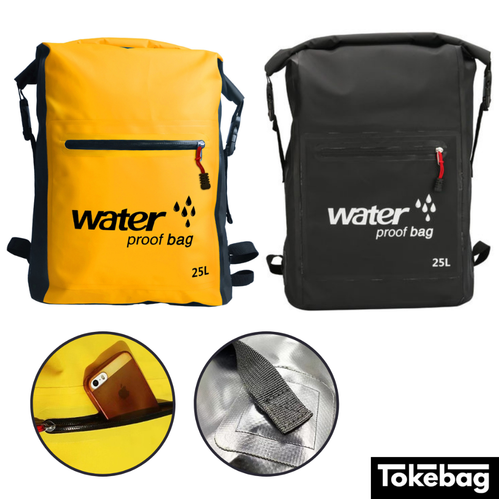 WATERPROOF Dubi 25L 500D PVC IPX6 Roll Top Closure Dry Bag Backpack ...