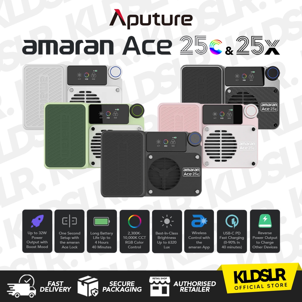 [NEW] Aputure amaran ACE 25C Bi-Color / ACE 25X RGB Portable LED Video Light for Photography and ...