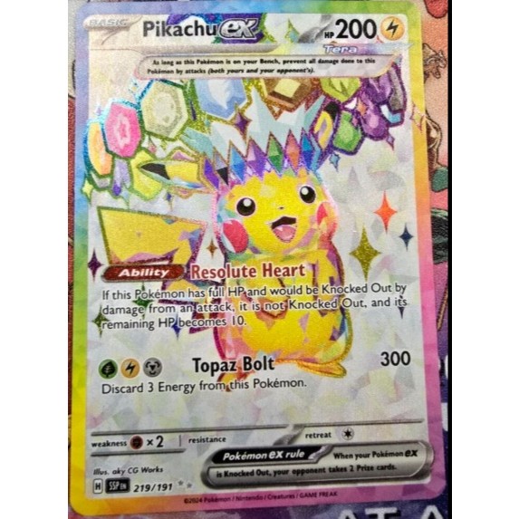POKEMON PIKACHU EX 219/191 - SURGING SPARKS - FULL ART HOLO | Shopee ...