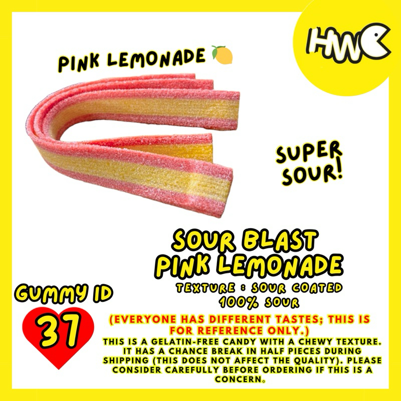 Supa Sour Strips Pink Lemonade Masam Manis Gula Gula Halal Viral Coklat ...