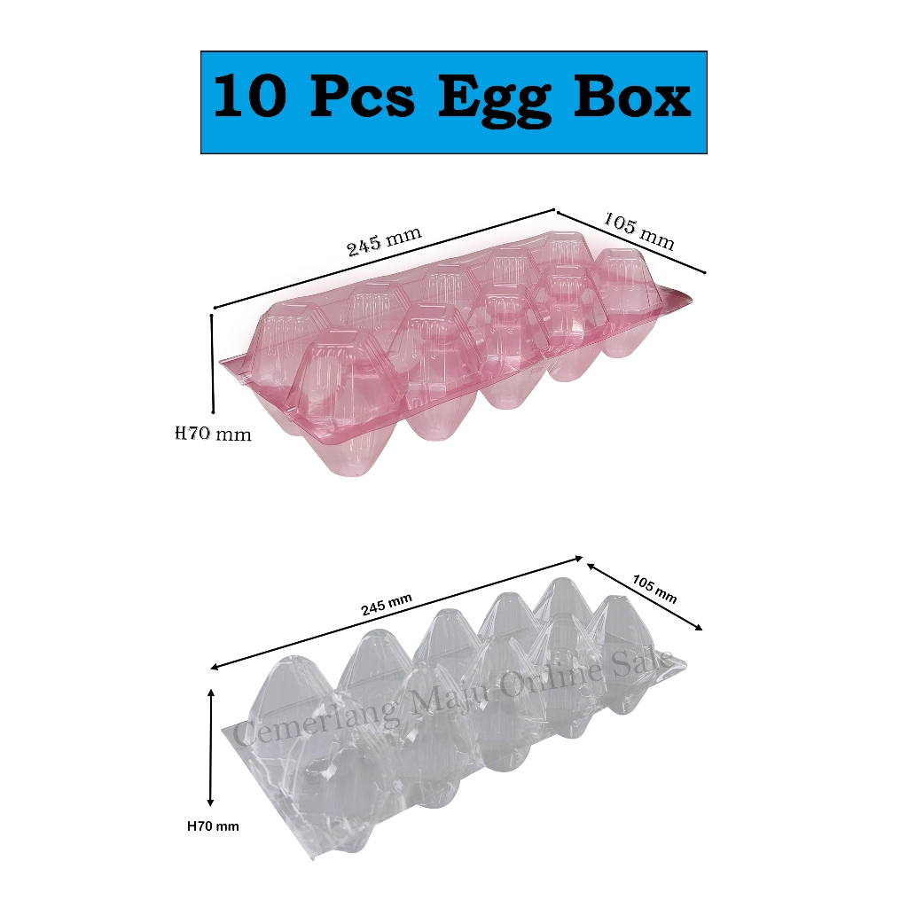 Disposable Plastic 10Pcs Egg Box/Transparent Disposable Egg packaging Box/Egg Tray without lock ...