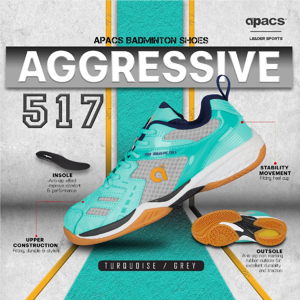 APACS INDOOR/BADMINTON SHOES AGGRESSIVE 517 | Shopee Philippines