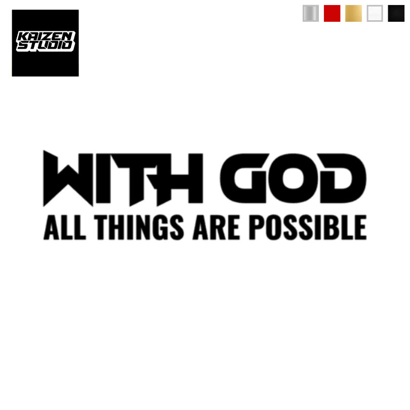 KAIZEN STUDIO With God All Things Are Possible Car Window Cermin Kereta ...