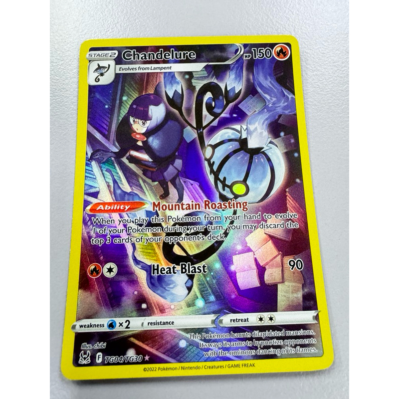 Psychic Type - Pokemon Character Card - Chandelure TG04/TG30 | Shopee ...