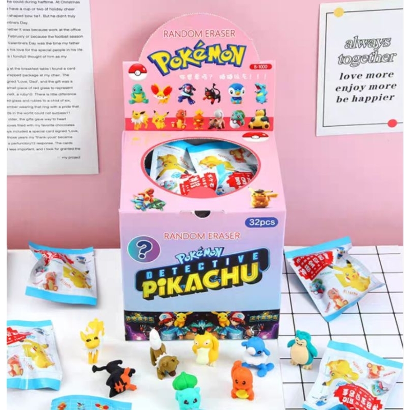 Pokemon eraser mystery creative eraser random blind pack | Shopee ...