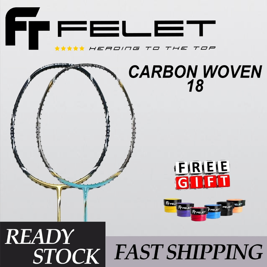 Felet Carbon Woven 4U 82Gram 36LBS Racket Badminton Racket | Shopee ...