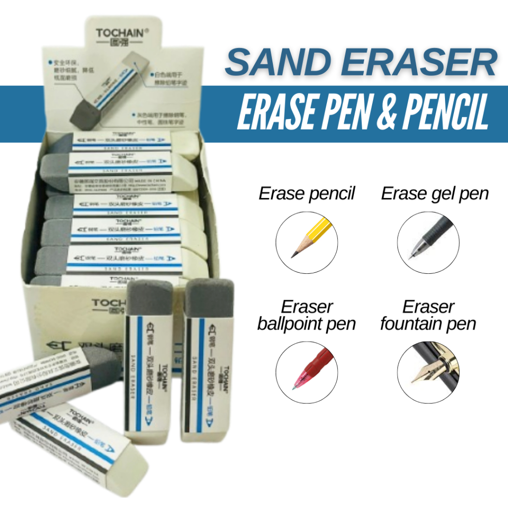 KnD Pen Eraser Sand Eraser Twin Erase Pen Pencil Marks Student Office ...