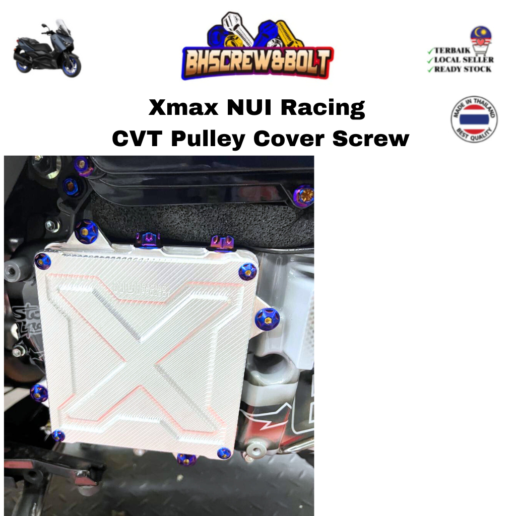 Xmax CVT Pulley Cover Skru NUI RACING Pulley Cover Screw Made In HENG ...