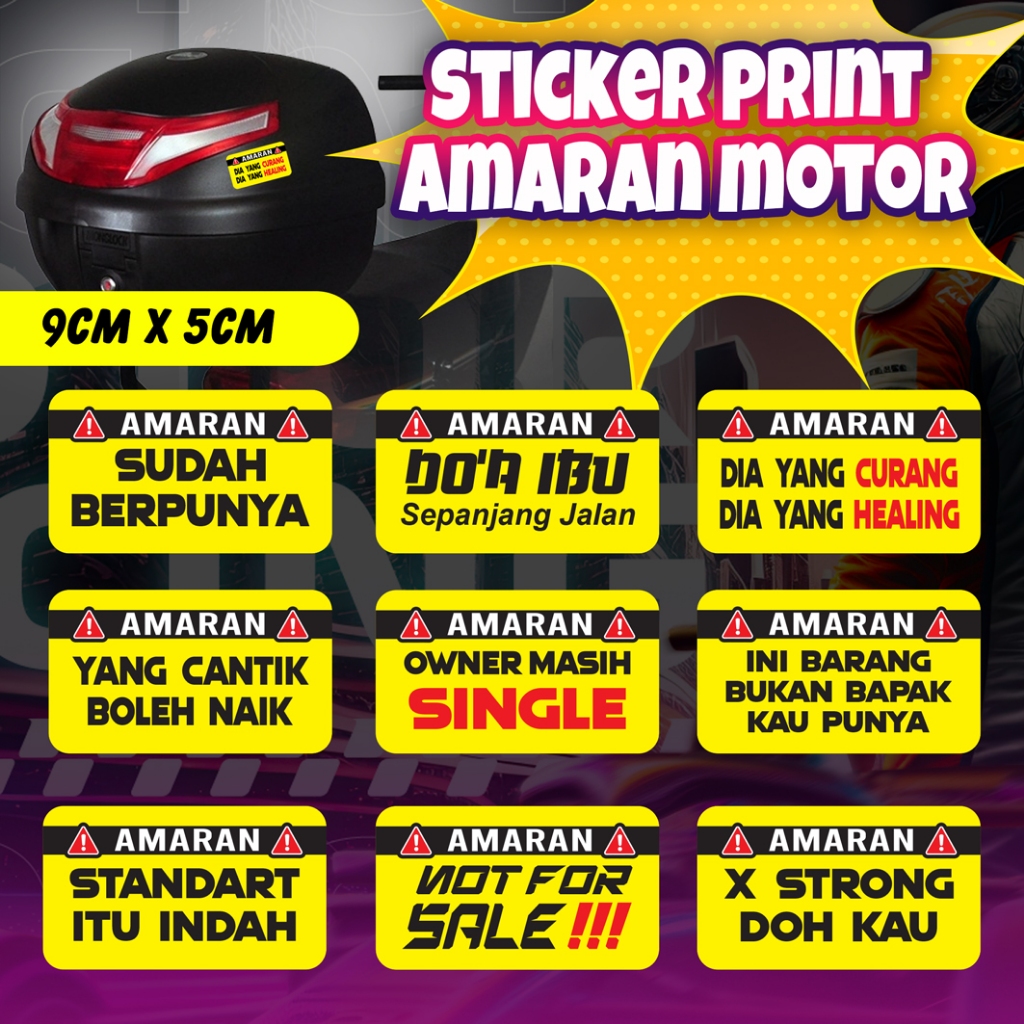 STICKER PRINT AMARAN / STICKER MOTOR / STICKER KERETA | Shopee Philippines