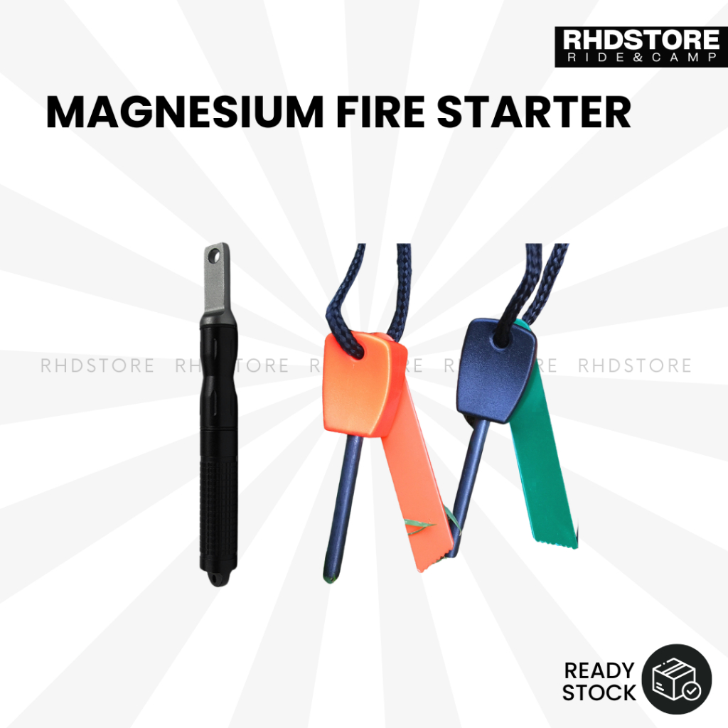 Camping Magnesium Camp Fire Starter Flint Outdoor Personal Survival Kit ...