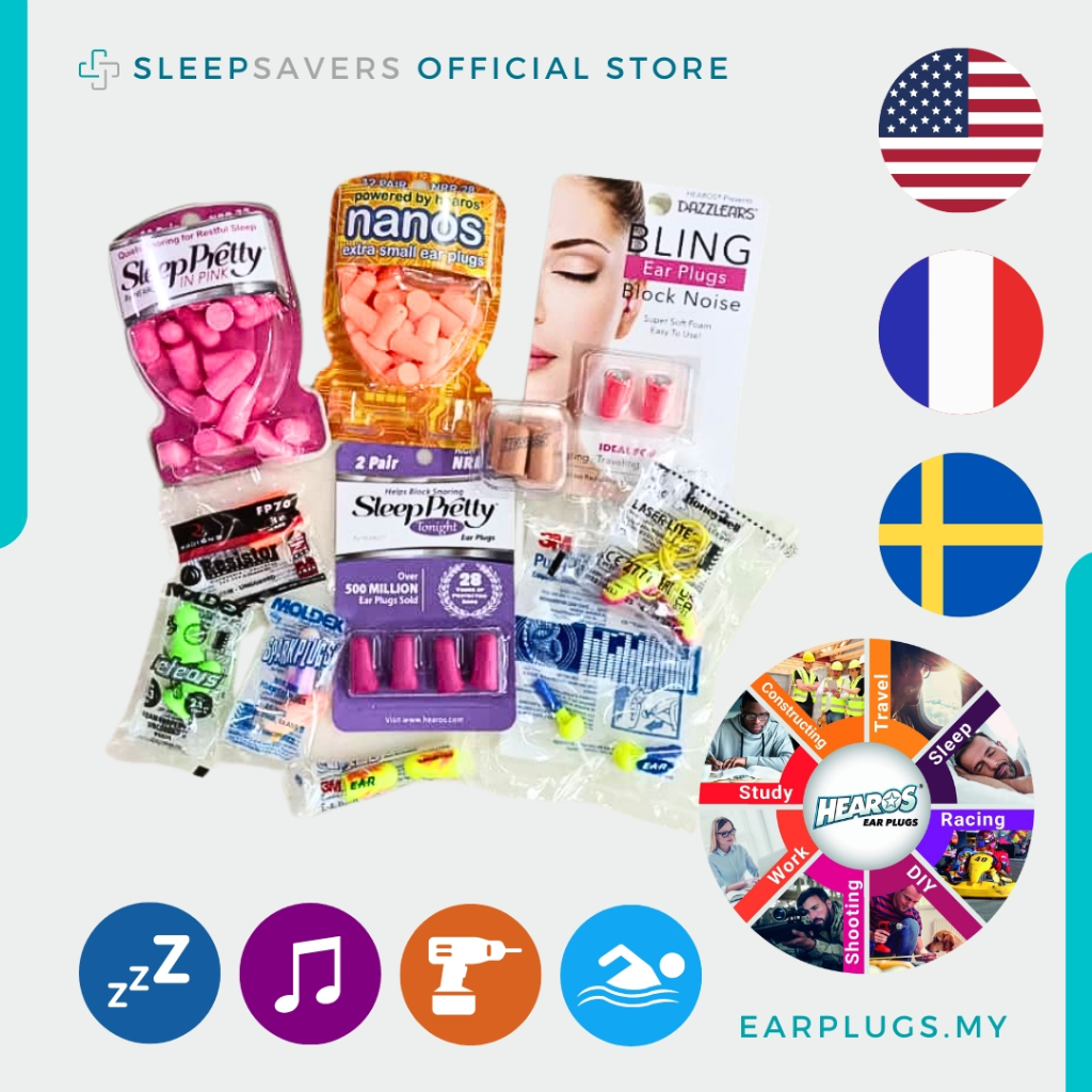 TRIAL SAMPLER 3M Hearos PureMUTE Ear Plugs Anti Noise Sleeping Earplug ...