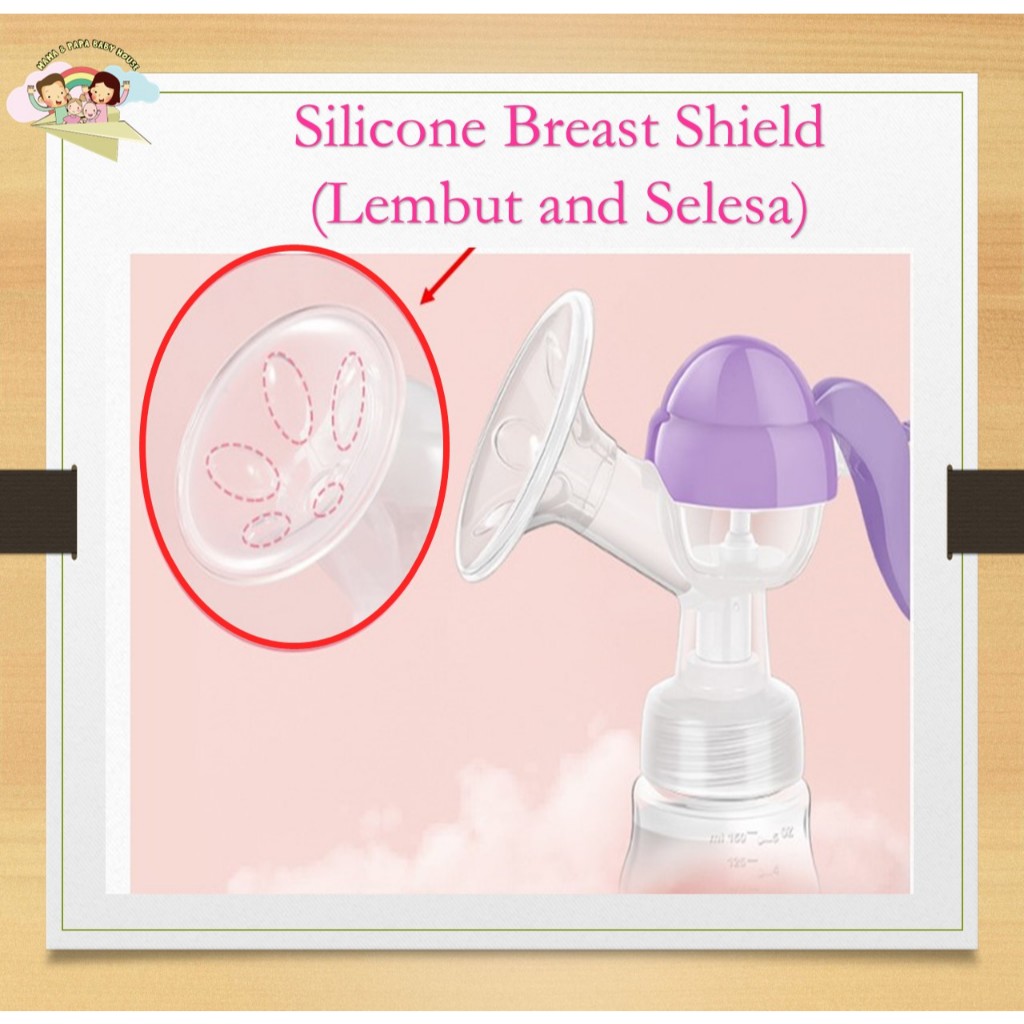 Manual Breast Pump Breast Milk Pump Susu dengan Wide Neck Susu Bottle ...