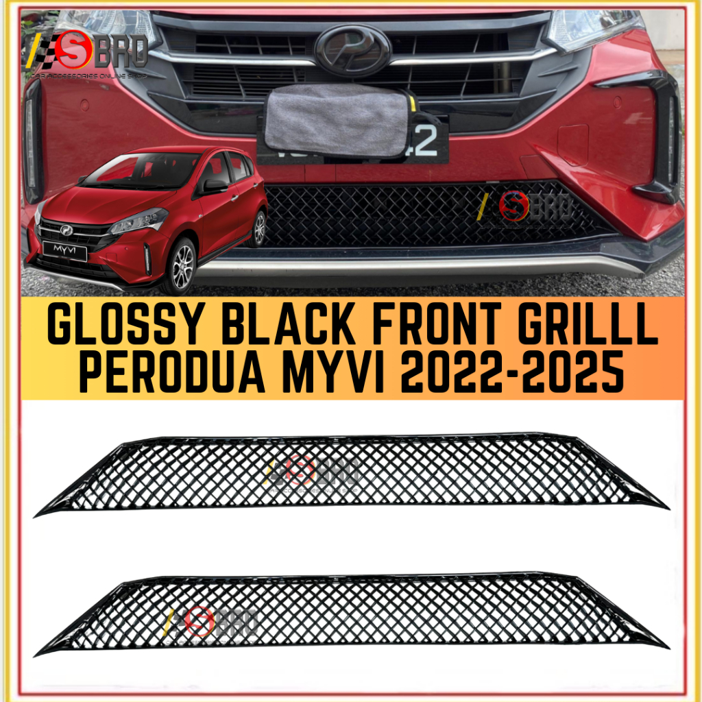 Perodua Myvi 2022-2025 Front Bottom Grill Glossy Black Grilled Plug And ...