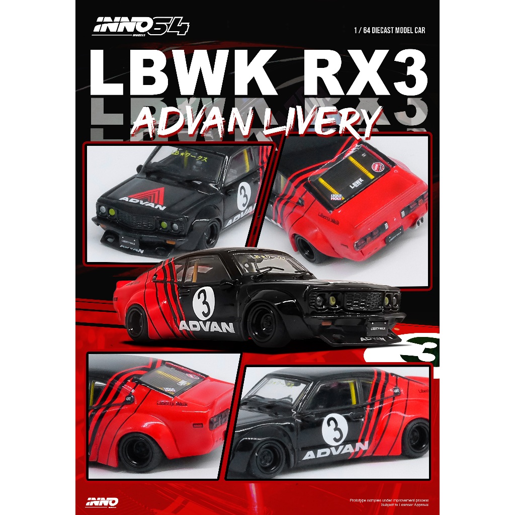 INNO MODELS INNO64 1/64 LBWK MAZDA RX3 SAVANNA "ADVAN LIVERY" | Shopee ...