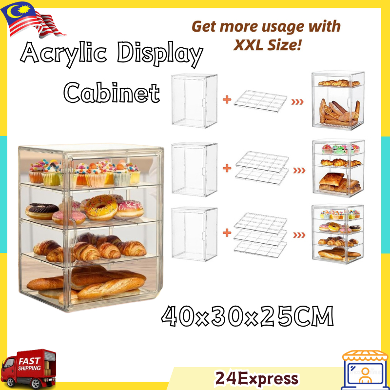 Acrylic Display Cabinet Stackable Storage Organizer DIY Bekas Kuih ...