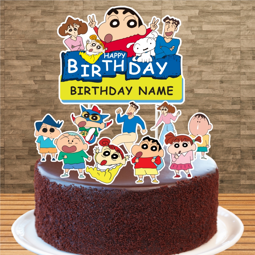 Crayon Sin-Chan Cake Topper Decoration Birthday Party, Hari Jadi Kek ...