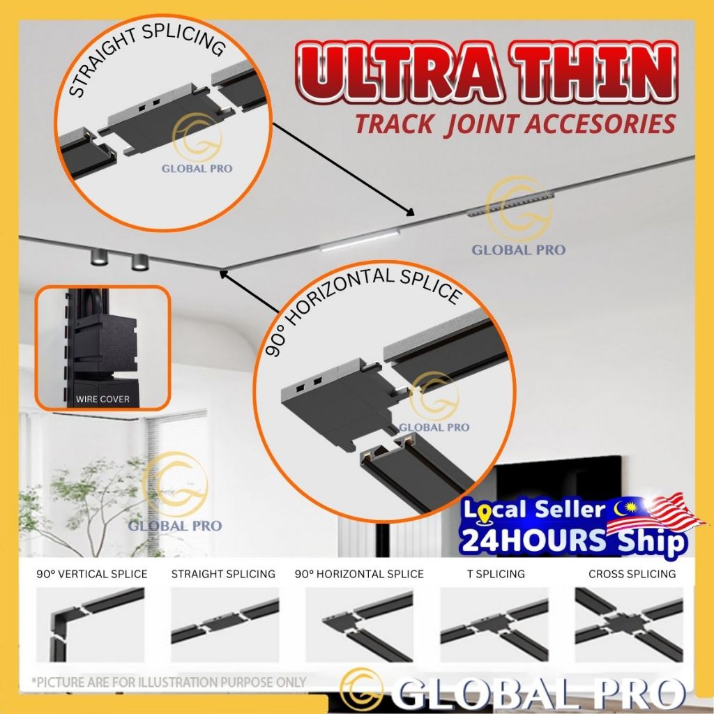 ULTRA THIN Magnetic Track Joint Straight Joint Elbow Joint Track Light ...