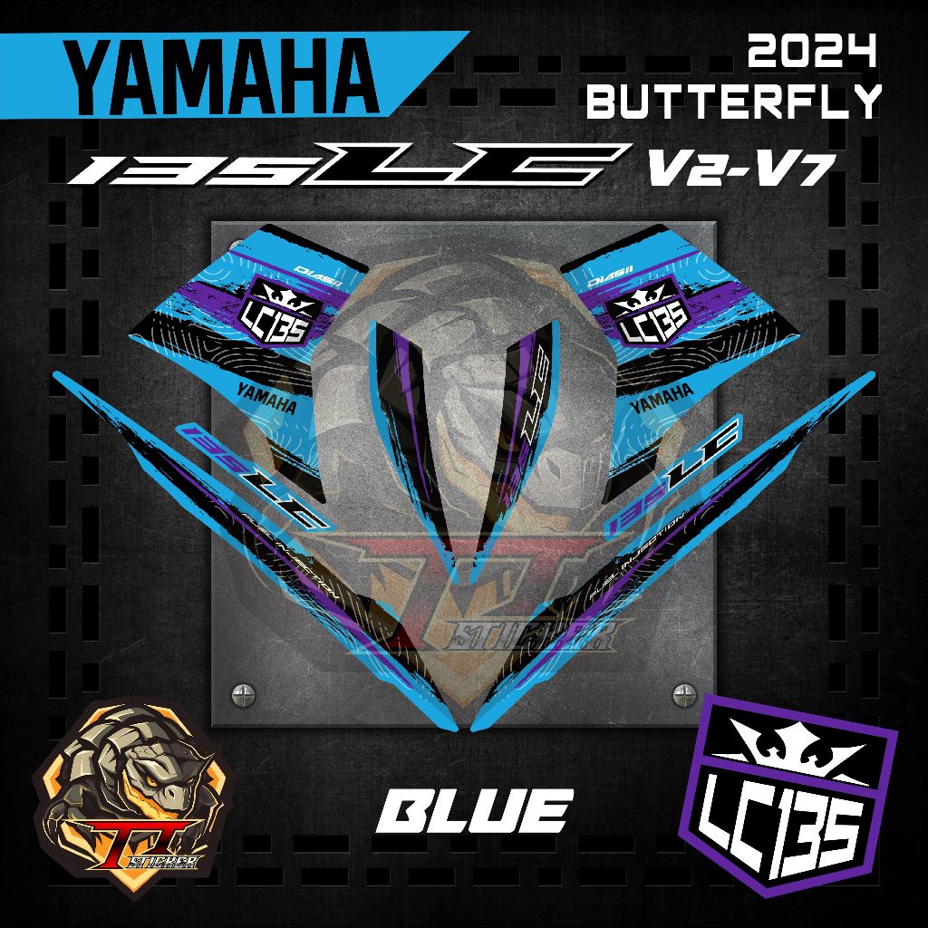 YAMAHA STRIPE LC135 V2 V3 V4 V5 V6 V7 BUTTERFLY 2024 CUSTOM STRIPE ...