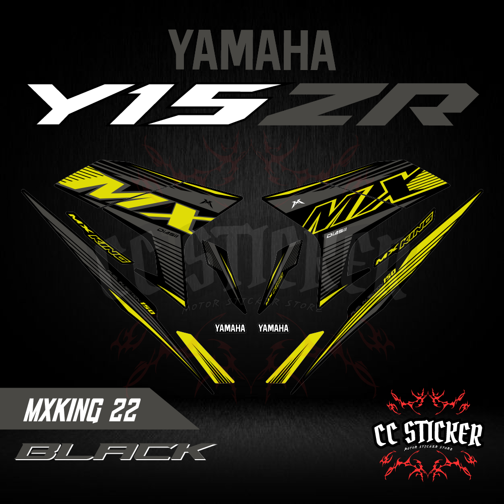 YAMAHA YSUKU / Y15ZR STICKER STRIPE MOTOR MX KING 150 (17) MERAH CILI ...
