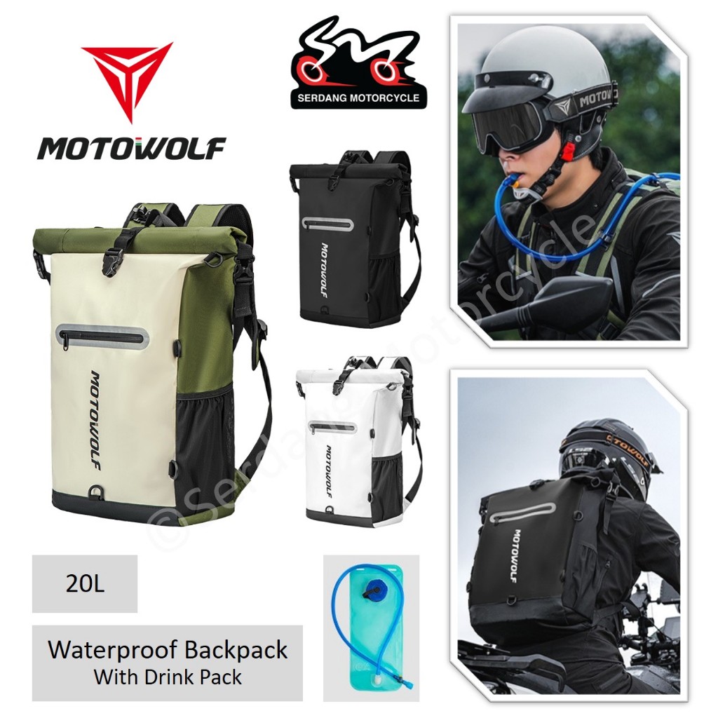 MOTOWOLF MB3 Waterproof Travel Riding Bag Beg Helmet Galas Kalis Air ...