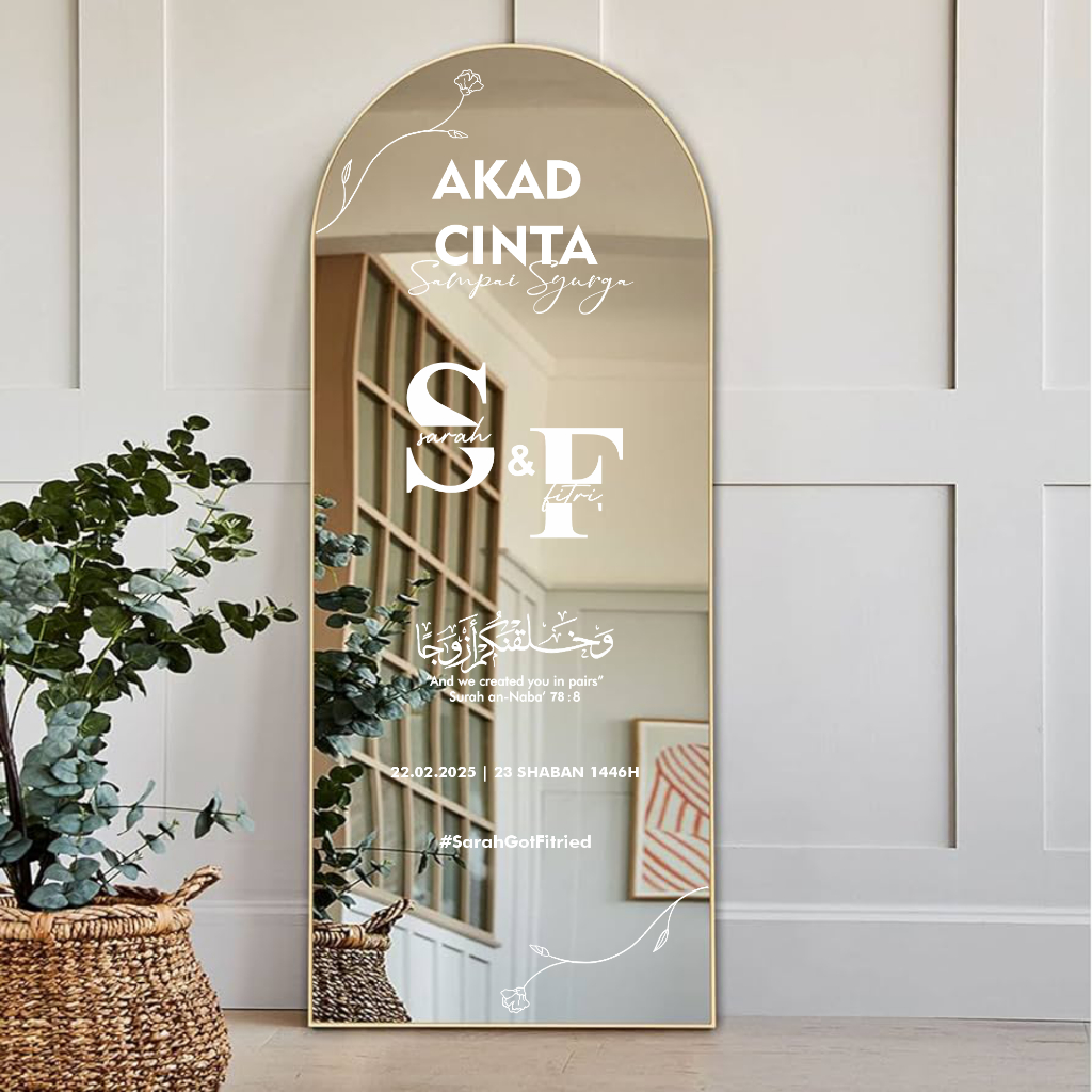 STICKER WEDDING / STICKER CERMIN / MIRROR STICKER / WEDDING CARD ...