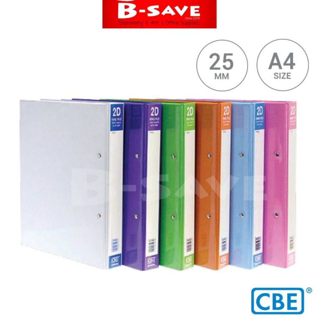 CBE 2D PVC Ring File 25mm White/Colour | Shopee Philippines