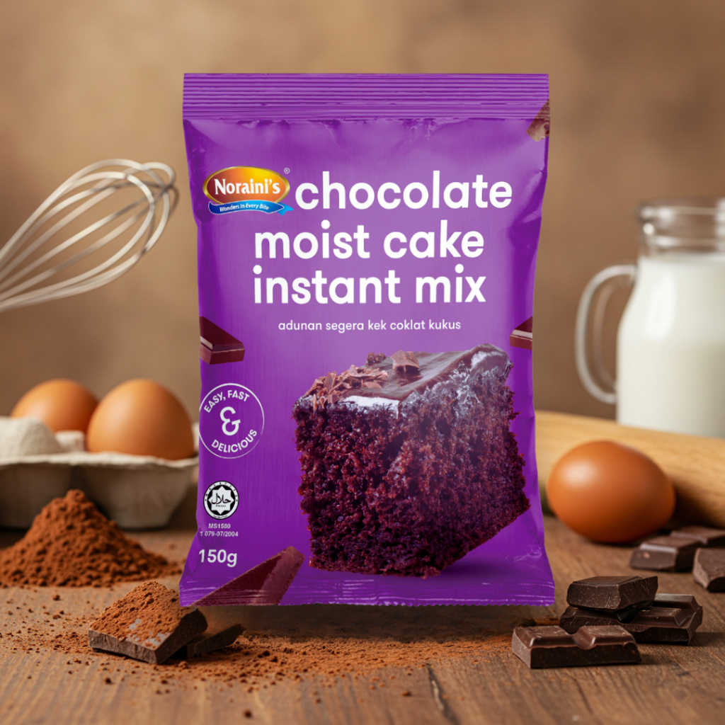 NORAINI'S INSTANT MIX CHOCOLATE MOIST CAKE 150GM TEPUNG KEK COKLAT ...