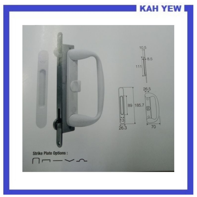 VSP 6100 SLIDING DOOR LOCK C/W 6500 MORTISE & 6801 STRIKE PLATE - BLACK ...