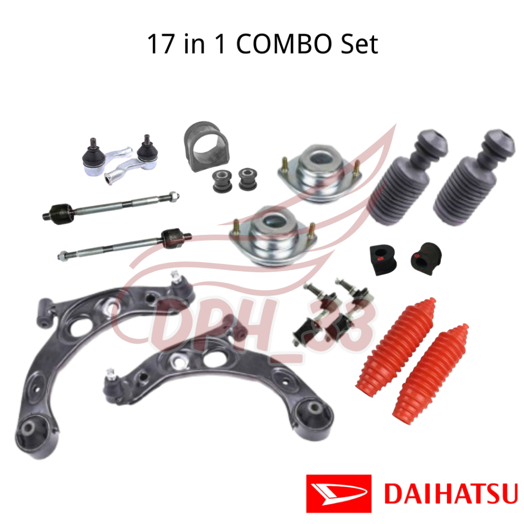 [17 IN 1 SET] Front Lower Arm Absorber Mounting Cover Stabilizer Link ...