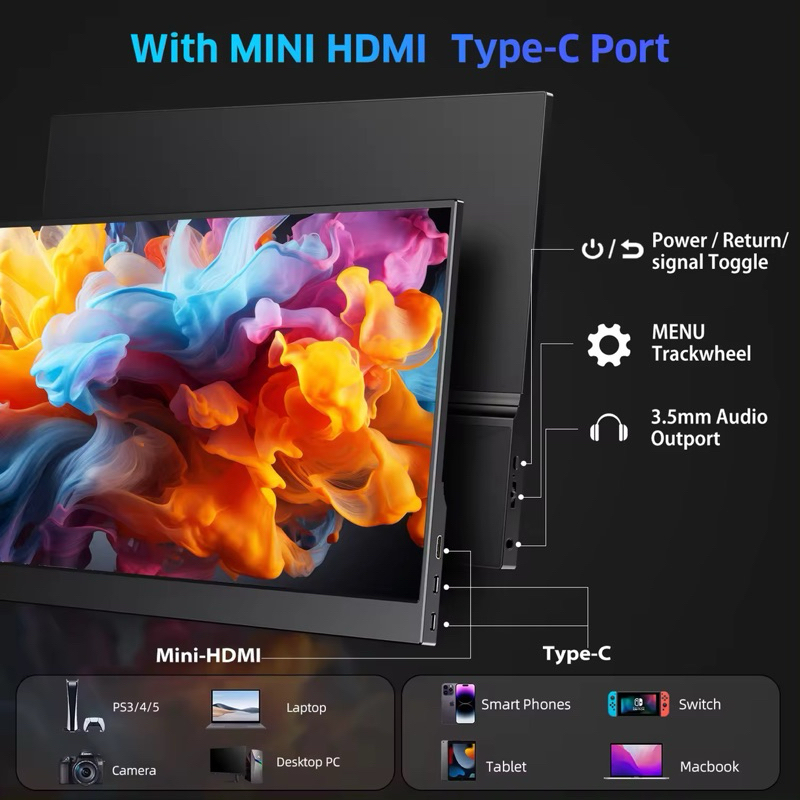 UPERFECT Portable Monitor 15.6" 1080P Full HD LCD Display Second Screen ...