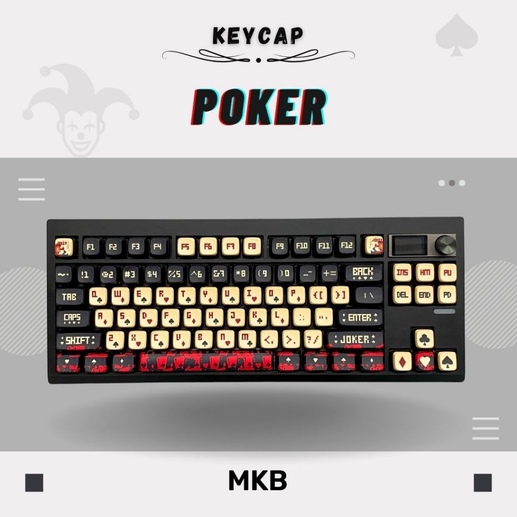 MKB Poker Pudding PBT + PC Dye-Sublimation OEM Profile Keycap Set for ...