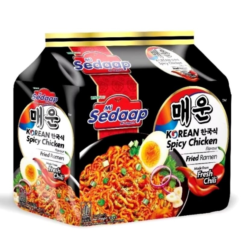 Mi Sedaap Korean Spicy Chicken 5x87g | Shopee Philippines