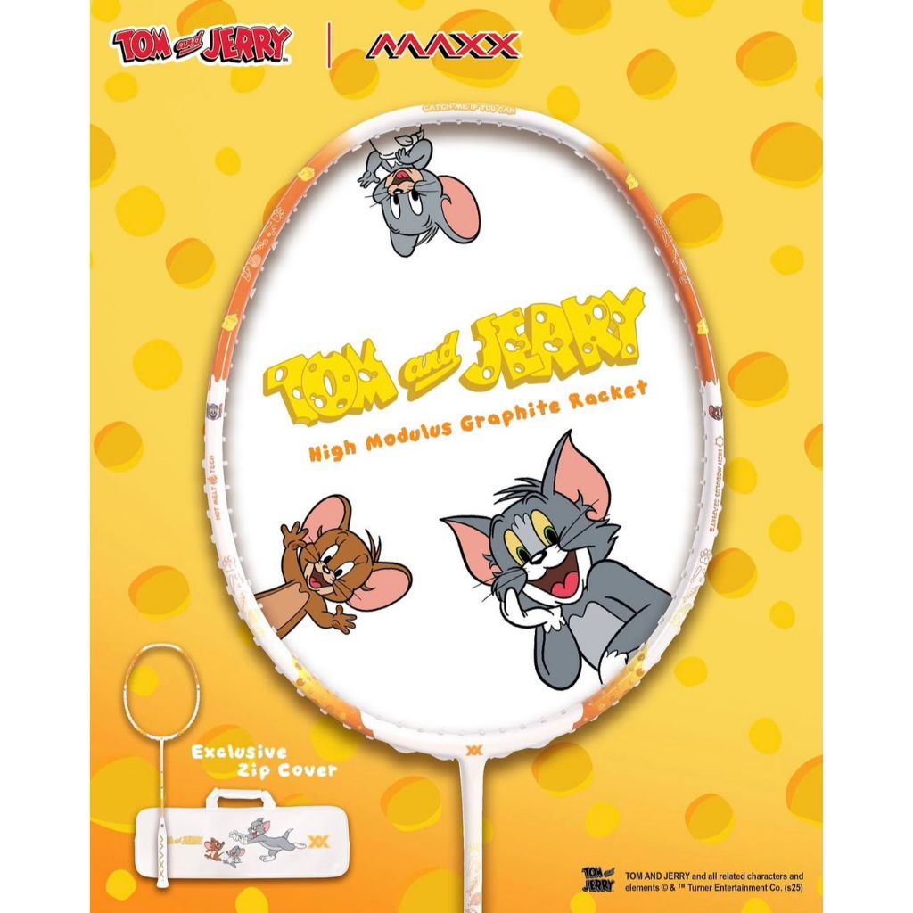 MAXX Tom and Jerry Badminton Racket SET (free string, grip& single ...