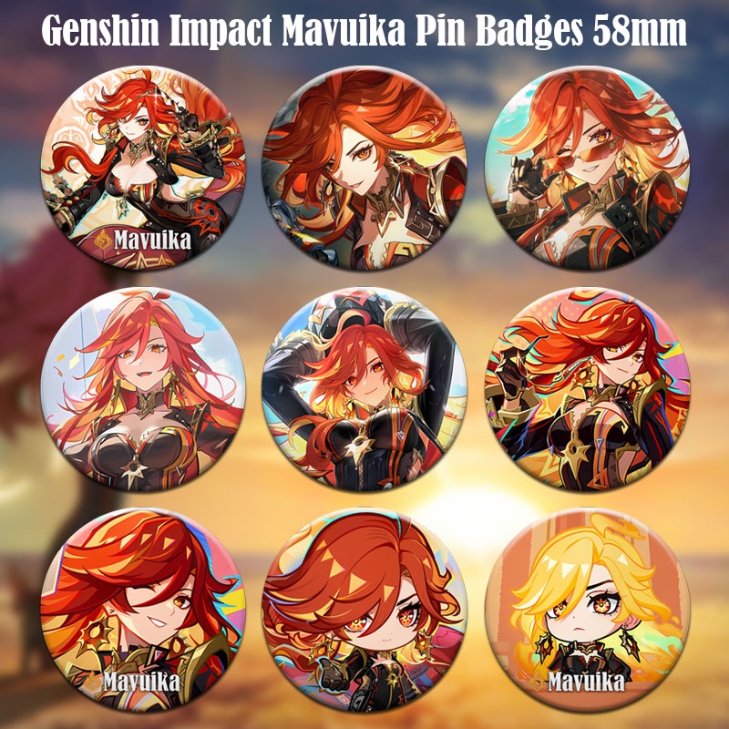 Lencana Butang Pin Genshin Impact Mavuika Natlan Character Pin Button ...