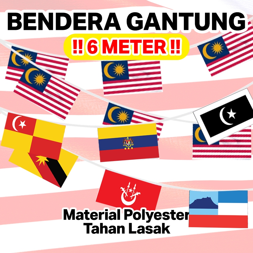 HANGING FLAG Sempena Merdeka Day 6 Meters | Shopee Philippines