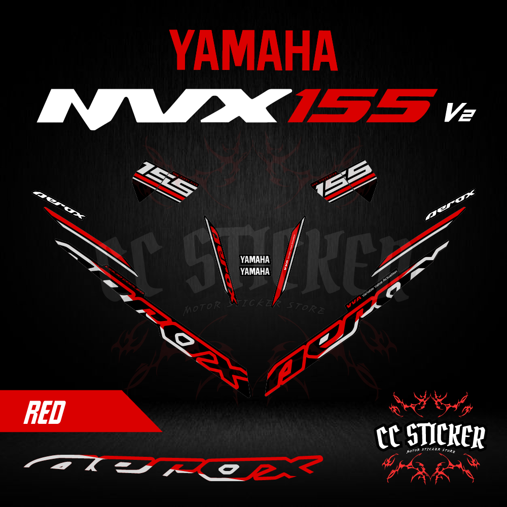 YAMAHA NVX / AEROX 155 V2 STICKER STRIPE MOTOR 2022 (21) AEROX CUSTOM ...