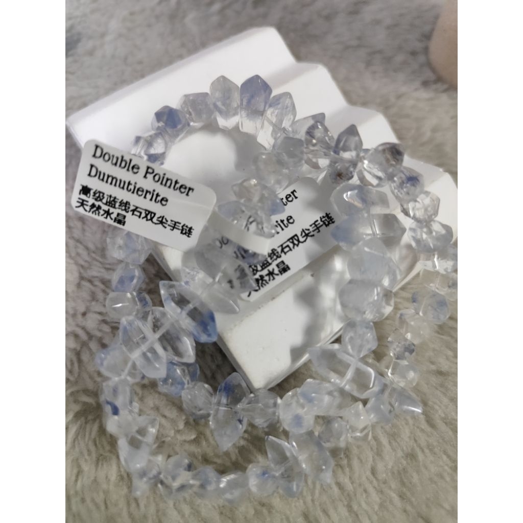 Double Pointer Dumutierite 高级蓝线石双尖手链天然水晶 | Shopee Philippines