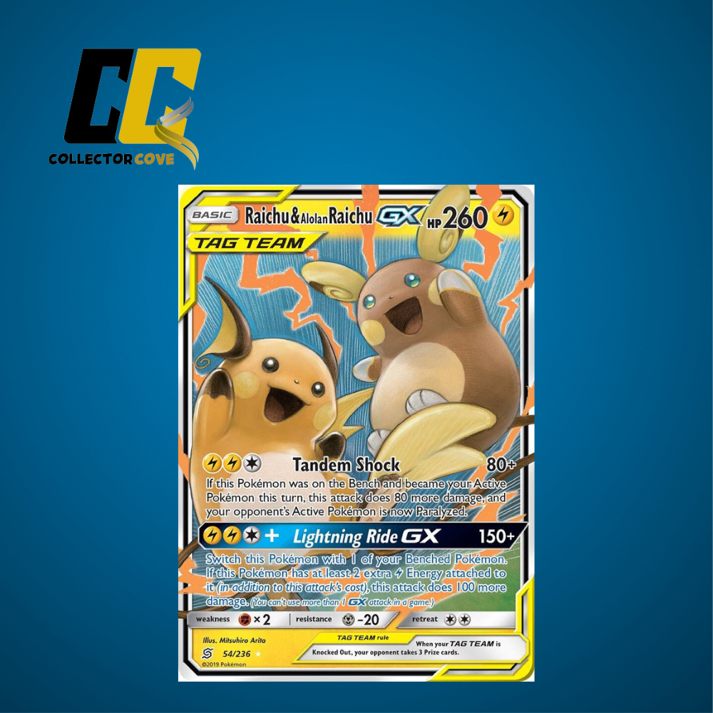Pokemon Raichu & Alolan Raichu GX 54/236 Ultra - SM - Unified Minds ...
