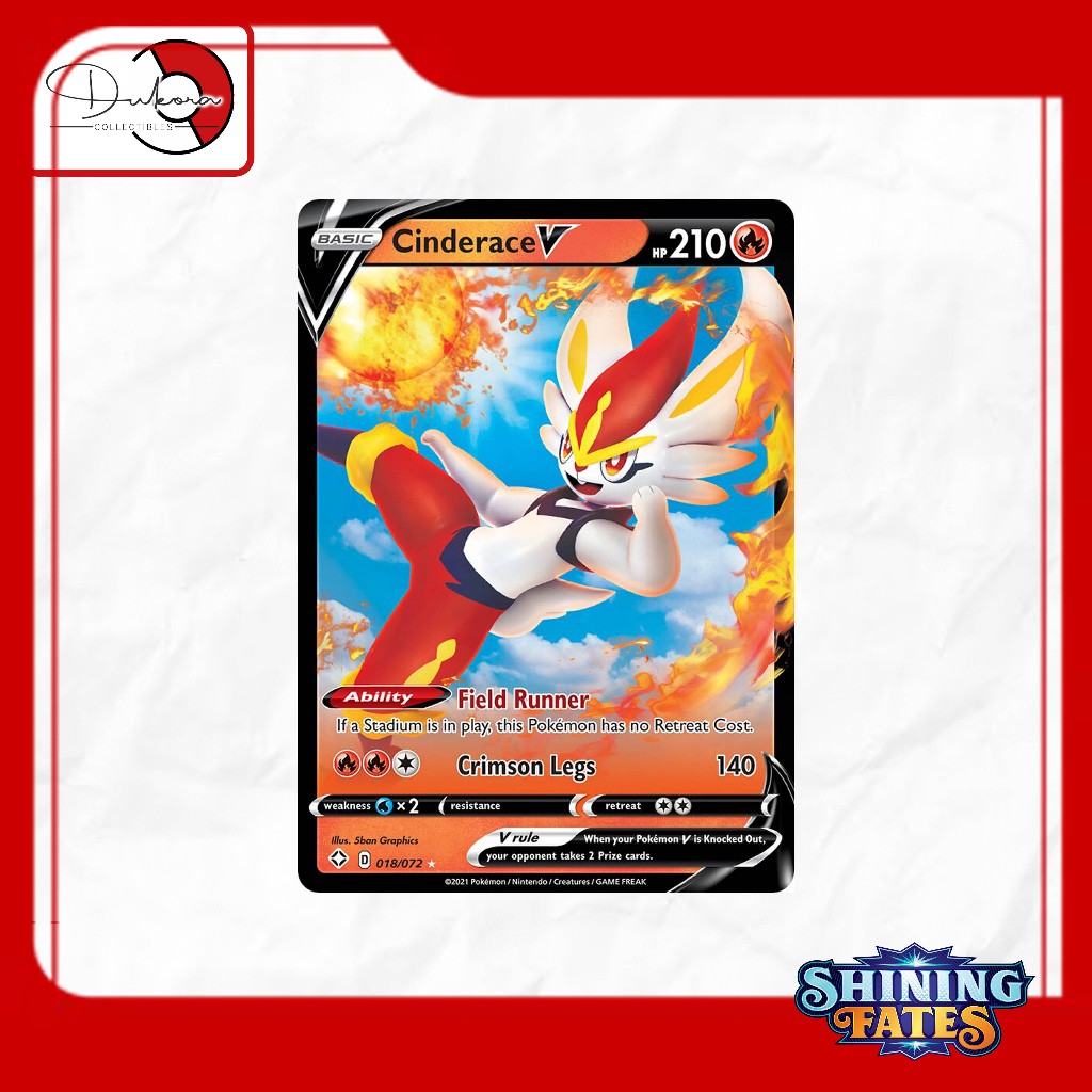 Cinderace V - 018/072 - Ultra [Pokemon TCG : Shining Fates] | Shopee ...