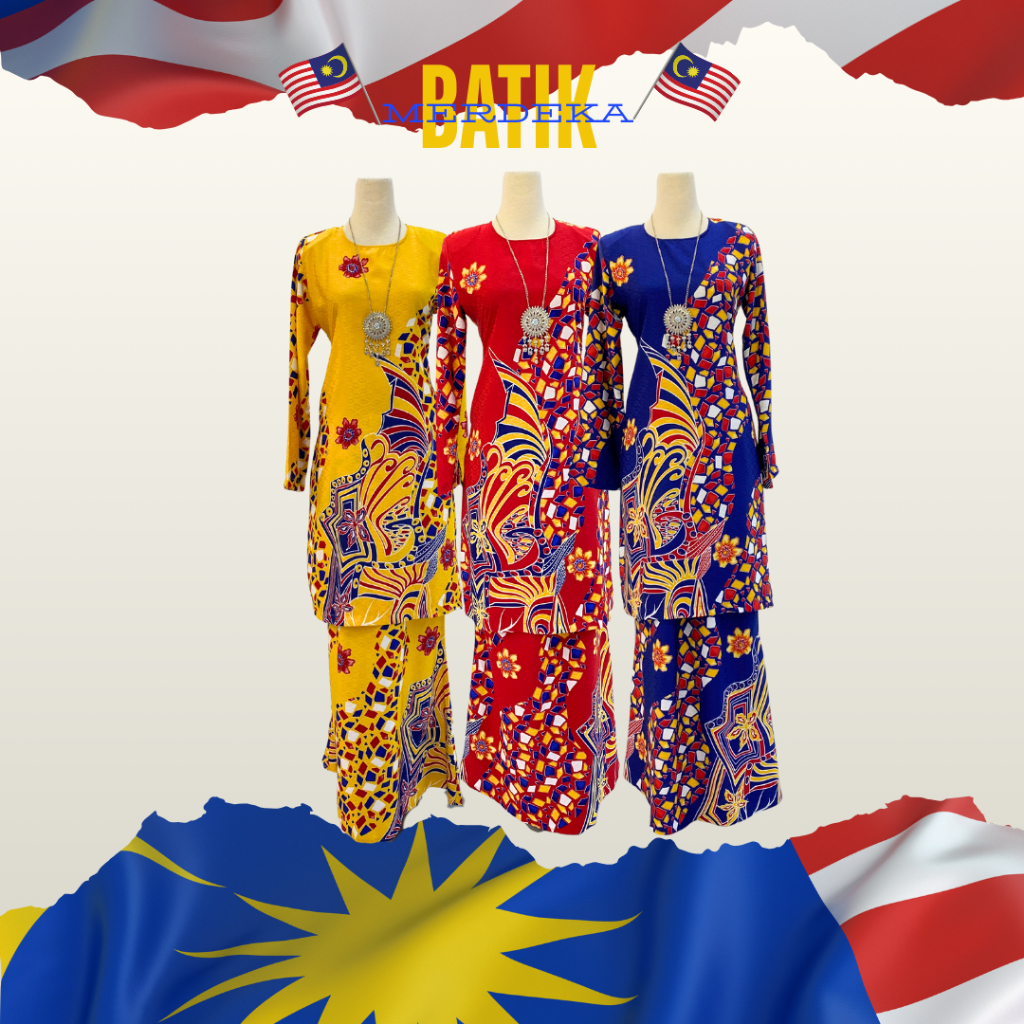NEW DESIGN FOR MERDEKA !! KURUNG BATIK MERDEKA IN 3 COLOUR BY MOFF ...