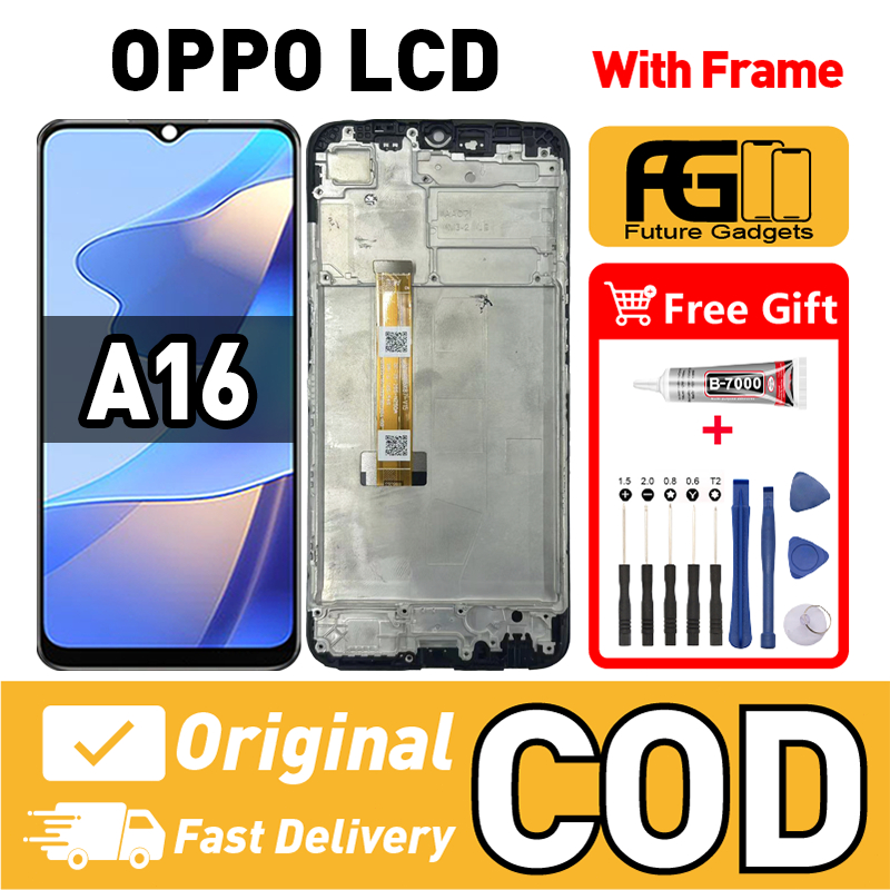 LCD with FRAME for OPPO A16 Compatible For LCD Skrin Touch Screen ...